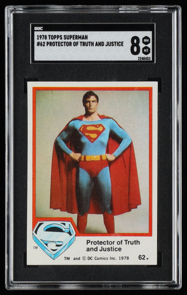 Superman The Movie 1978 Topps #62 Protector of Truth and Justice (SGC 8 ...