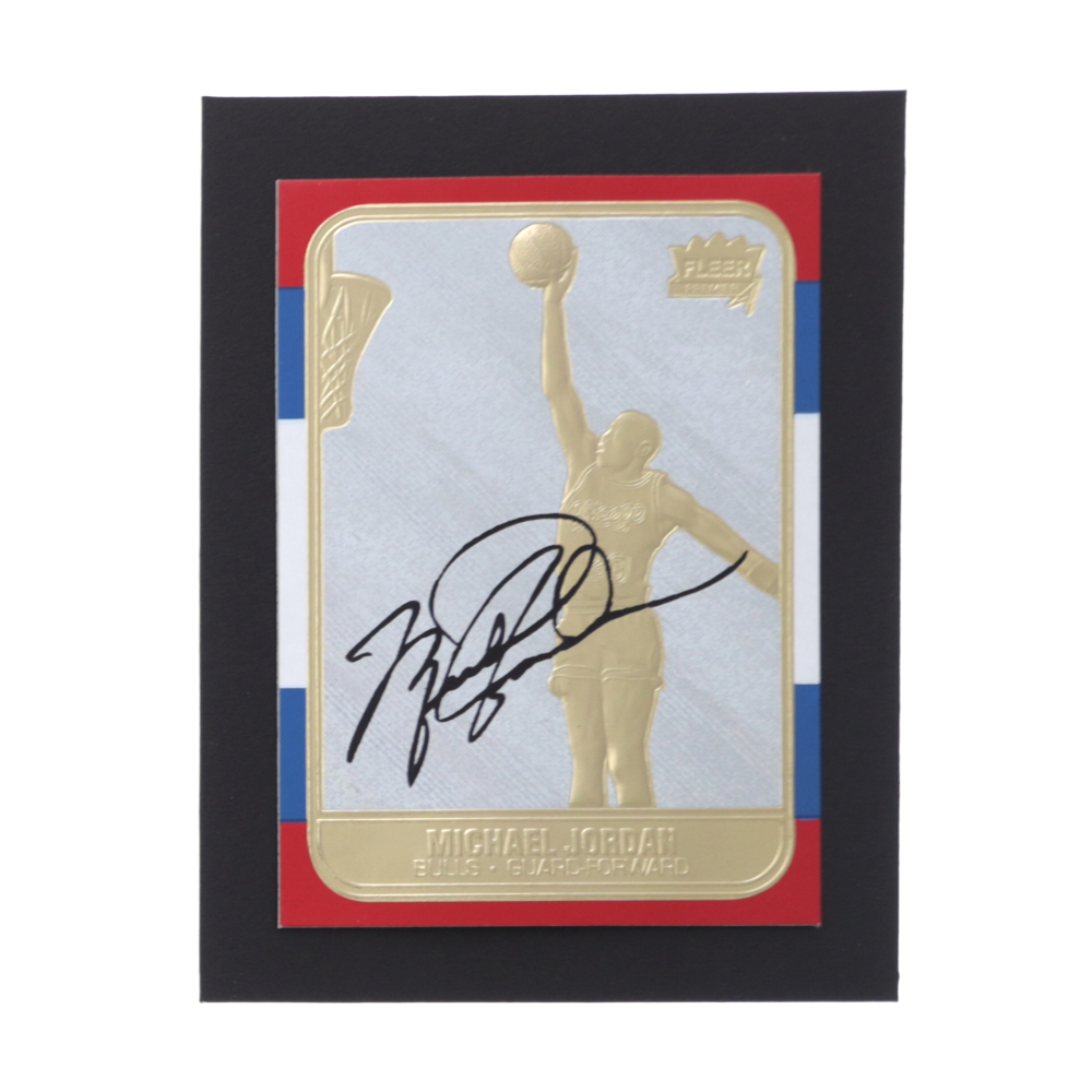 Michael Jordan 1997 Fleer Premier Prizm Refractor Black Signature 23Kt ...