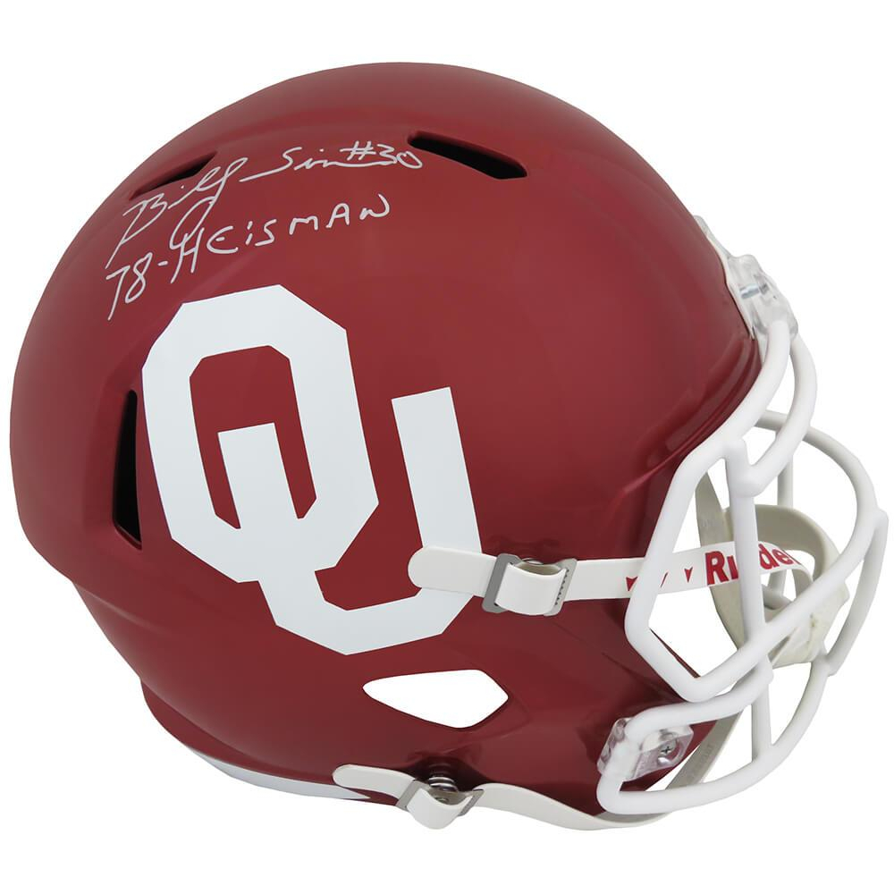 Billy Sims Signed Oklahoma Sooners Full-Size Speed Helmet Inscribed "78 ...