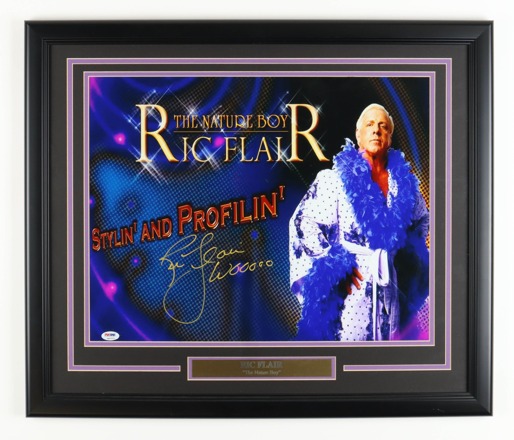 Ric Flair Signed WWE Custom Framed Photo Inscribed "Wooooo" (PSA ...