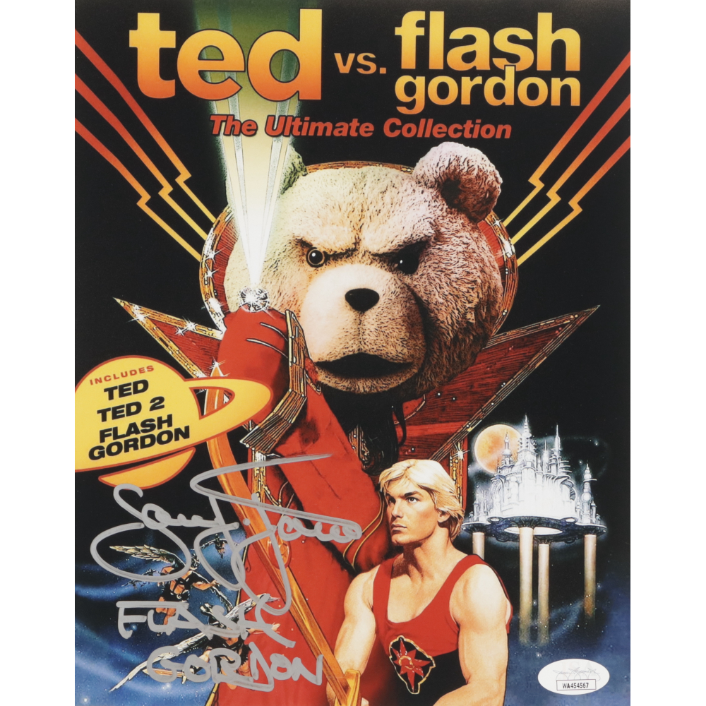 Sam Jones Signed "Ted Vs Flash Gordon" 8x10 Photo Inscribed "Flash ...