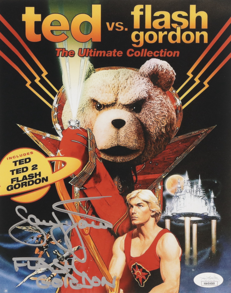 Sam Jones Signed "Ted Vs Flash Gordon" 8x10 Photo Inscribed "Flash ...