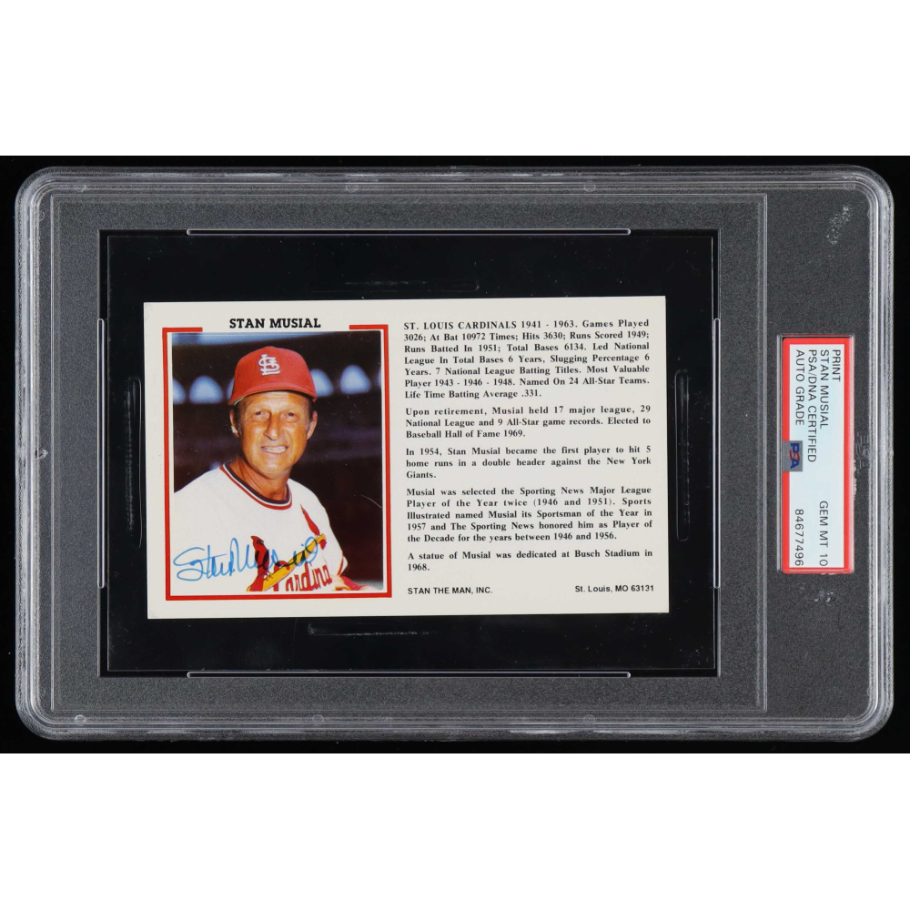 Stan Musial Signed Postcard (PSA) | Pristine Auction