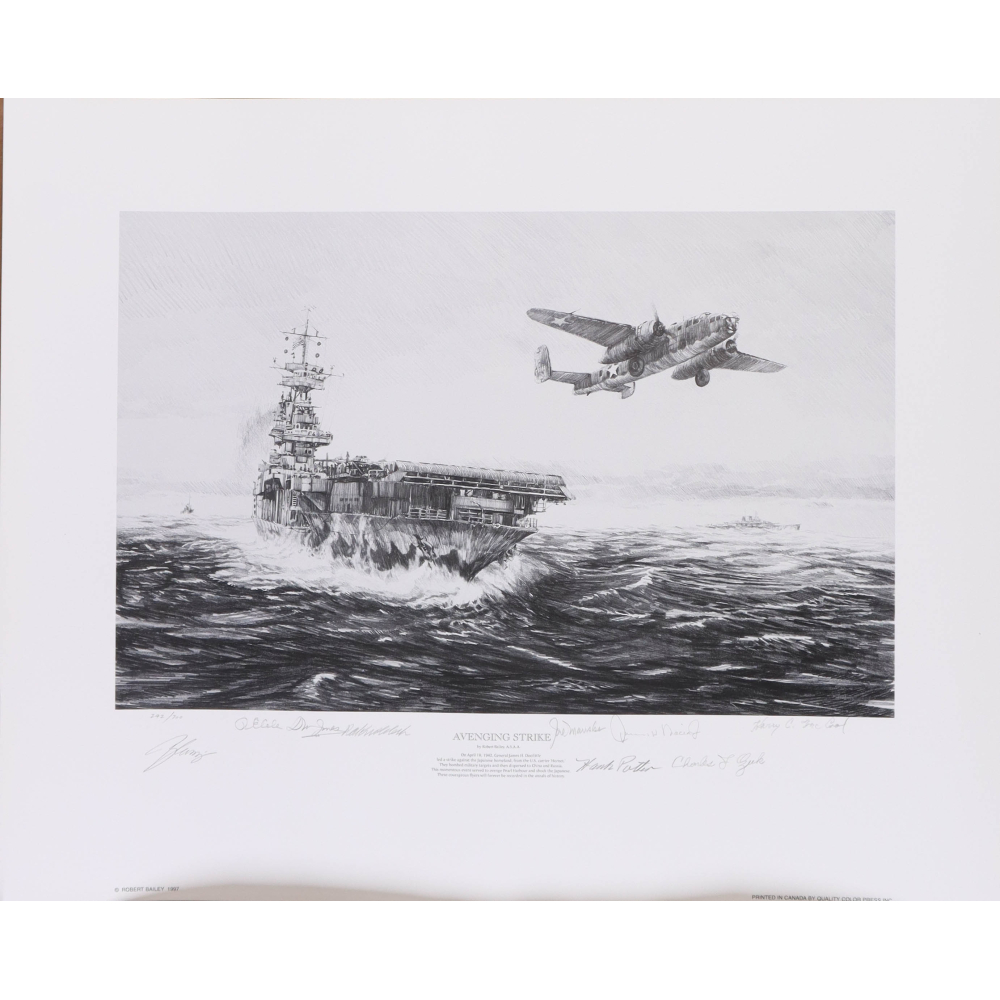 Avenging Strike "Doolittle Raiders" 21x26 Lithograph Signed by (9) with ...