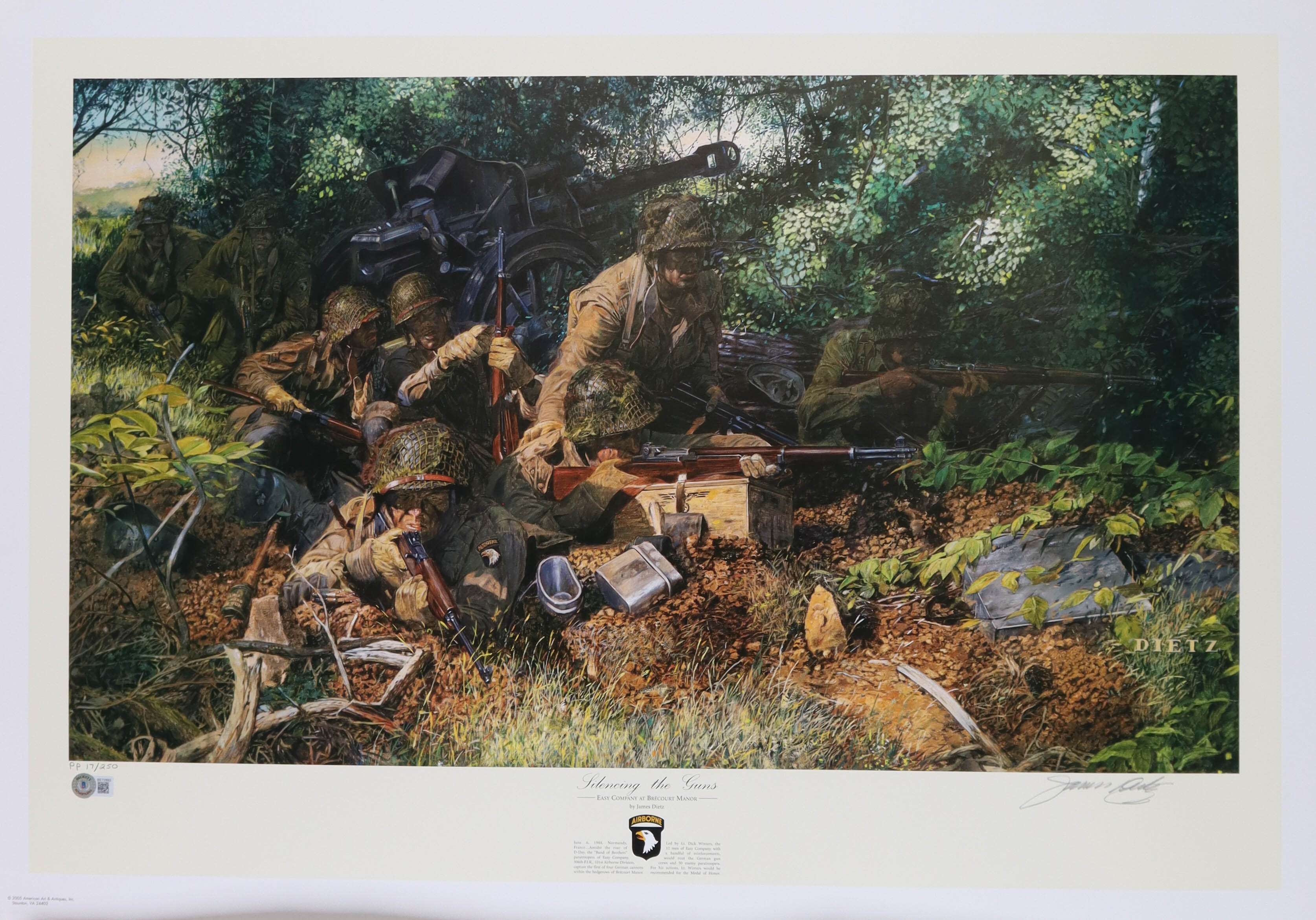 Silencing the Guns LE 22x32 James Dietz Lithograph Signed by James ...