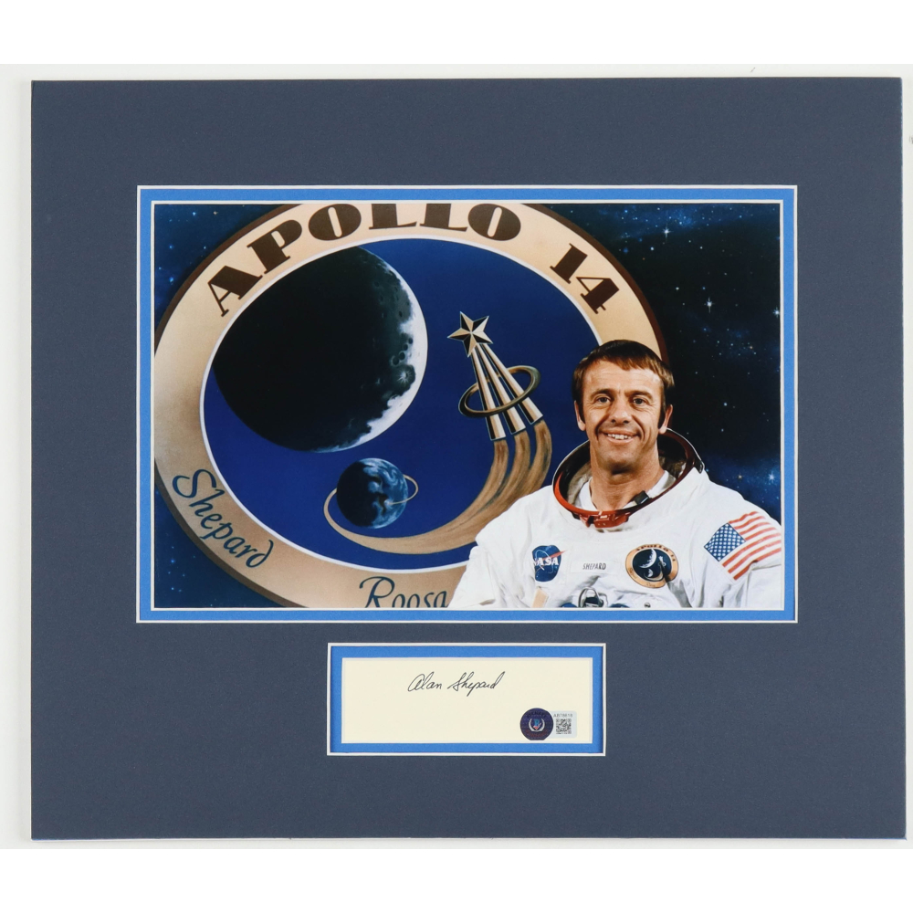 Alan Shepard Signed 14x16 Custom Matted Cut Display (Beckett ...
