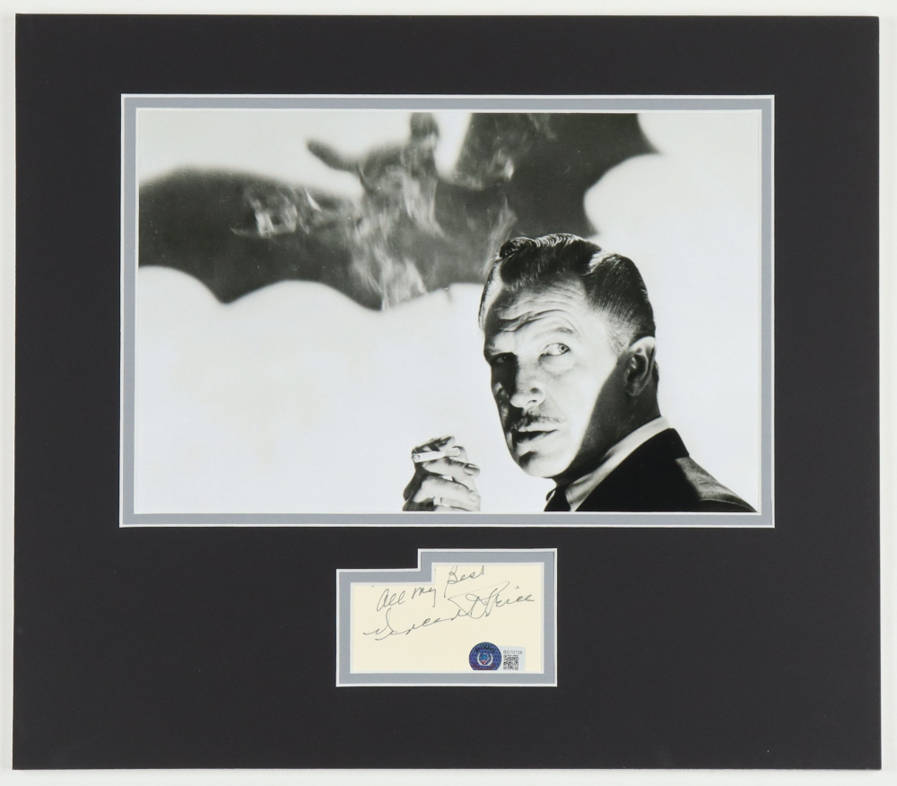 Vincent Price Signed "Batman" 14x16 Custom Matted Cut Display Inscribed ...