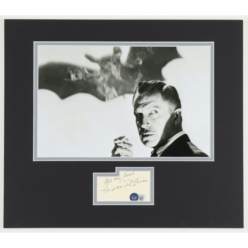 Vincent Price Signed "Batman" 14x16 Custom Matted Cut Display Inscribed ...