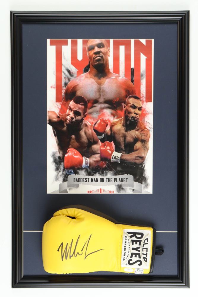 Mike Tyson Signed Custom Framed Cleto Reyes Boxing Glove Display with ...