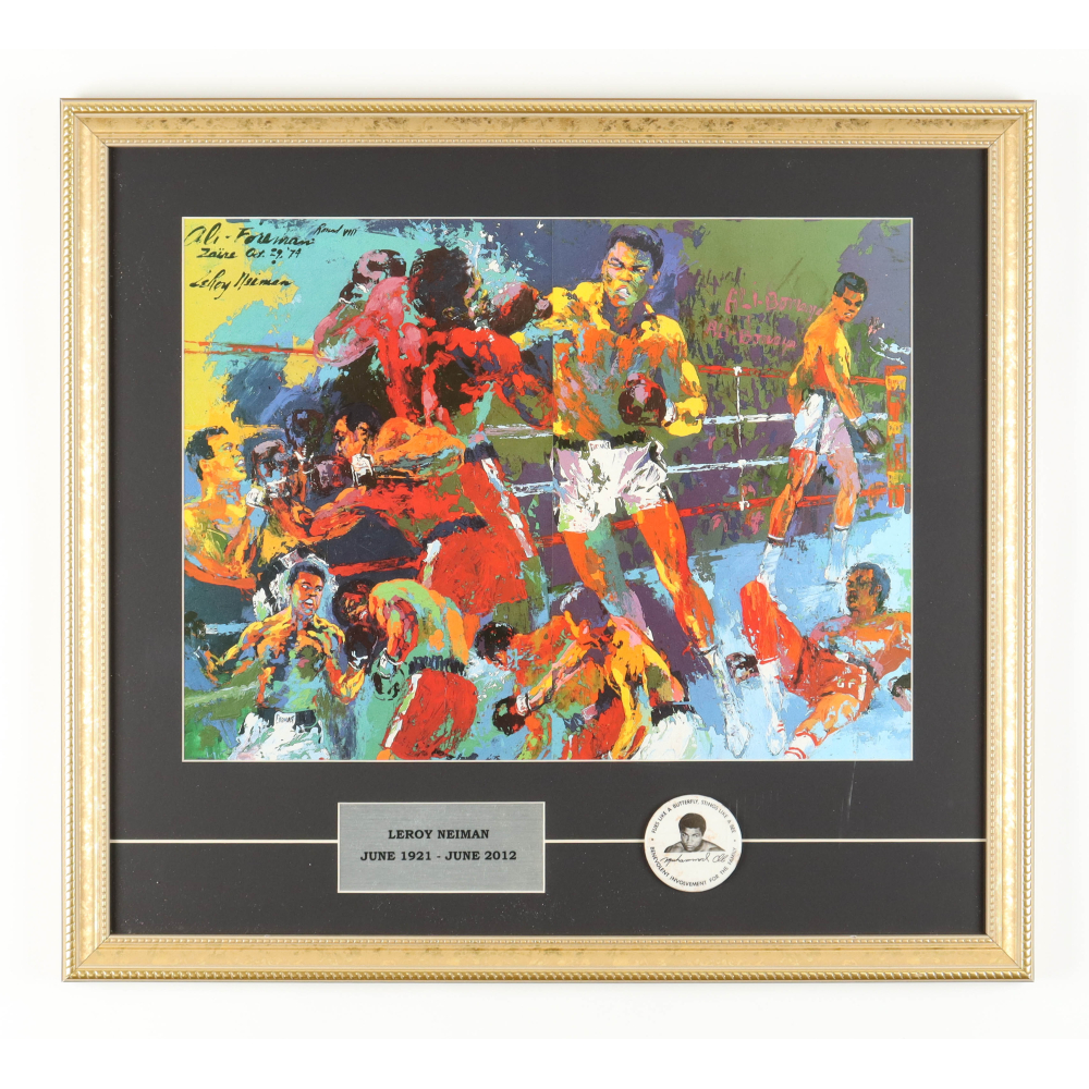 LeRoy Neiman "Ali vs. Foreman" Custom Framed Print with Vintage 1970 ...