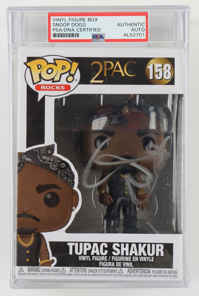 Snoop Dogg Signed 2Pac #158 Tupac Shakur Funko Pop! Rocks Vinyl Figure ...