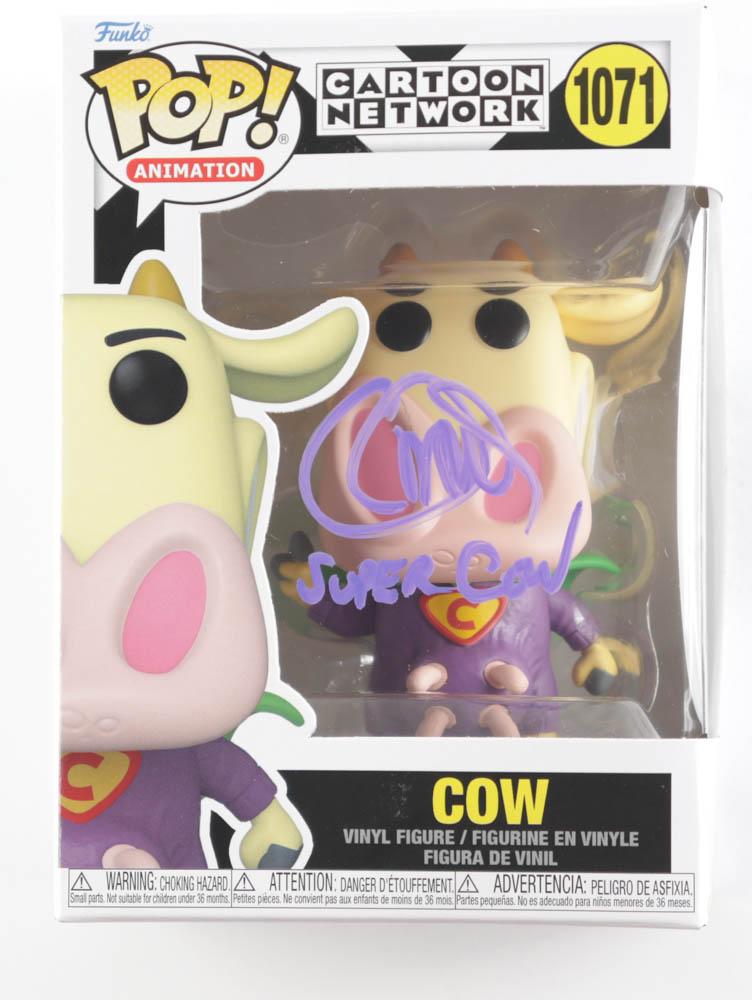 Charlie Adler Signed Pop! Animation "Cow And Chicken" #1071 Cow Funko ...