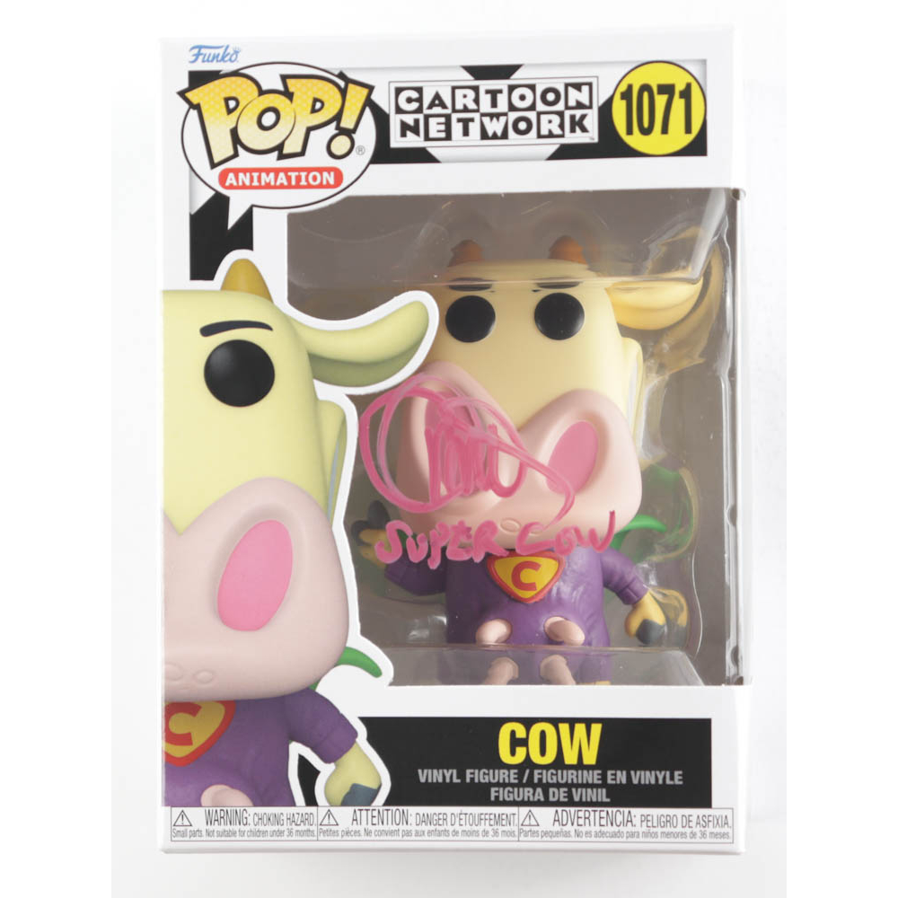 Charlie Adler Signed Pop! Animation "Cow And Chicken" #1071 Cow Funko ...