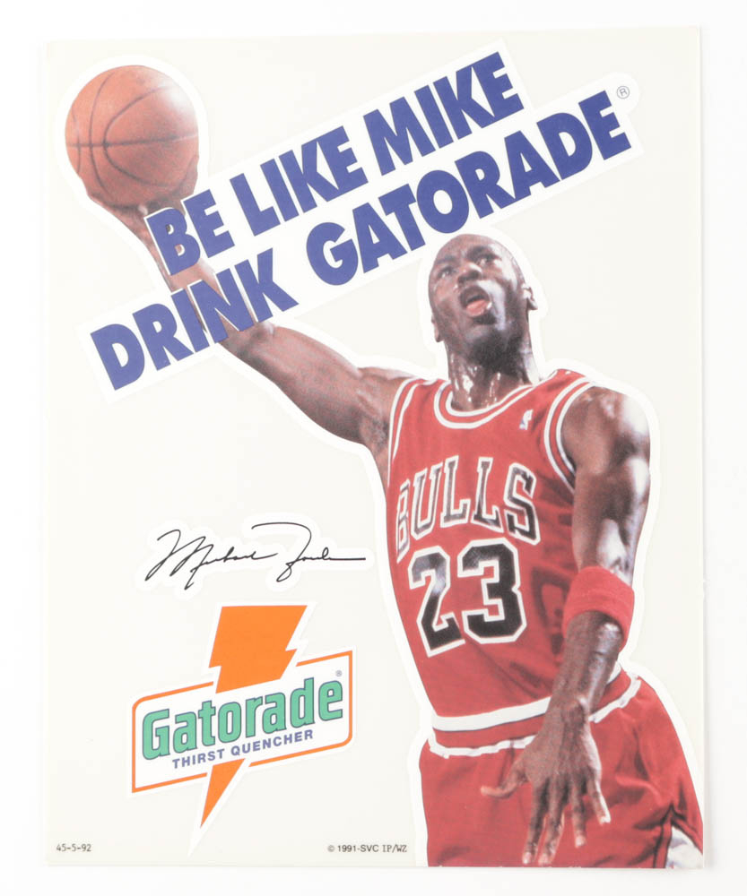 Michael Jordan 1991 "Be Like Mike Drink Gatorade" Original Store Window ...