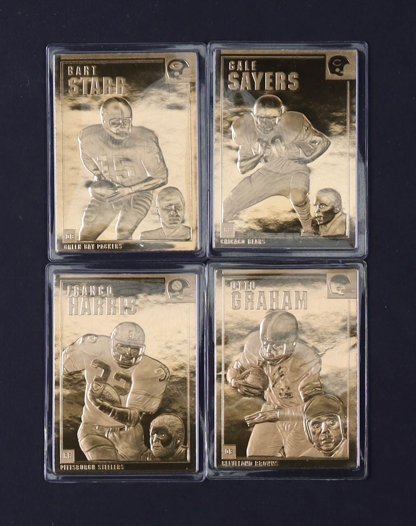 Complete Set of (50) Danbury Mint 22kt Gold Football Cards with Gale ...