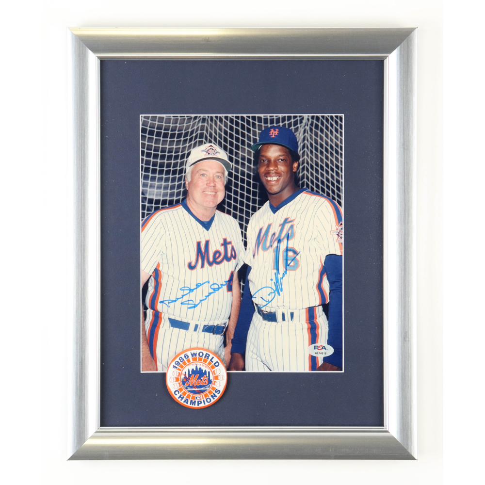 Duke Snider & Dwight Gooden Signed Mets Custom Framed Photo with 1986 ...