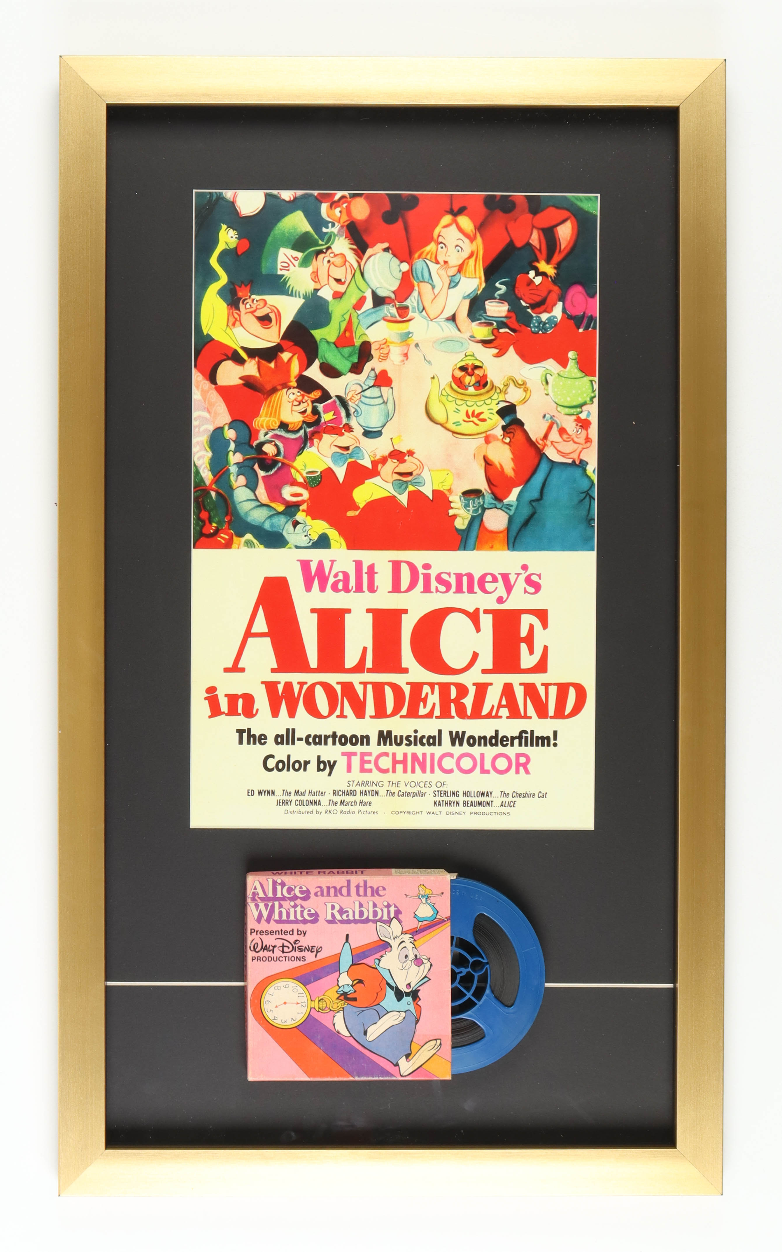 Walt Disney's "Alice in Wonderland" Custom Framed Poster with 8mm Film ...