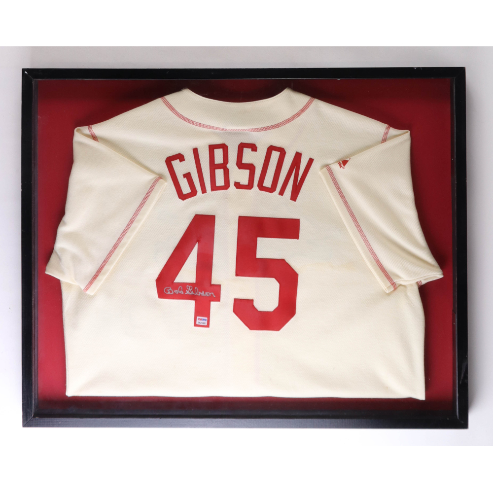 Bob Gibson Signed Cardinals Custom Framed Jersey Display (PSA ...