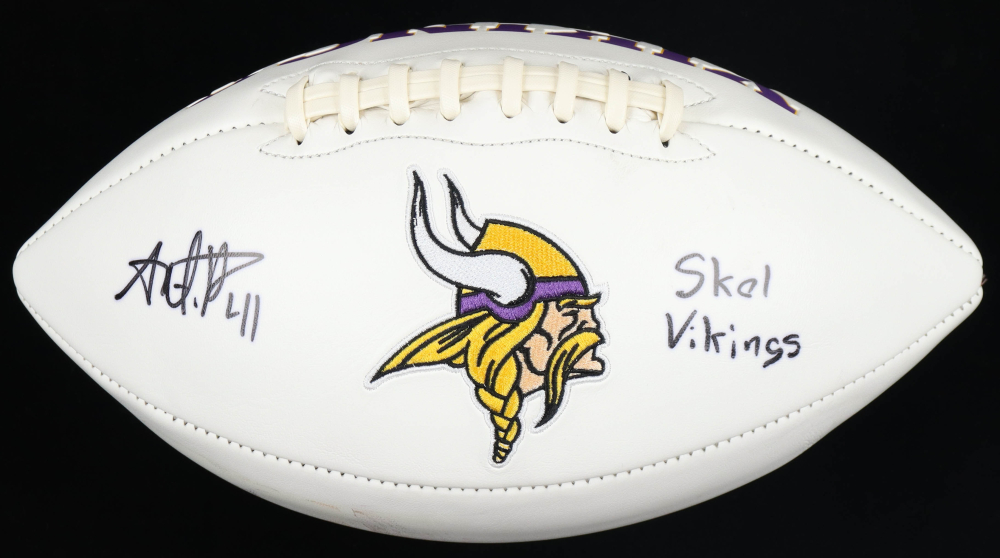 Anthony Harris Signed Vikings Logo Football Inscribed "Skol Vikings ...