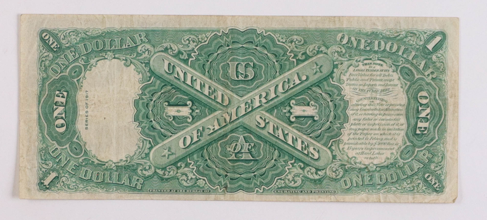 1917 $1 One Dollar Legal Tender Red Seal Large Size Bank Note Bill ...