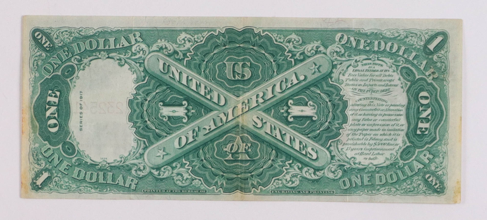 1917 $1 One Dollar Legal Tender Red Seal Large Size Bank Note Bill ...