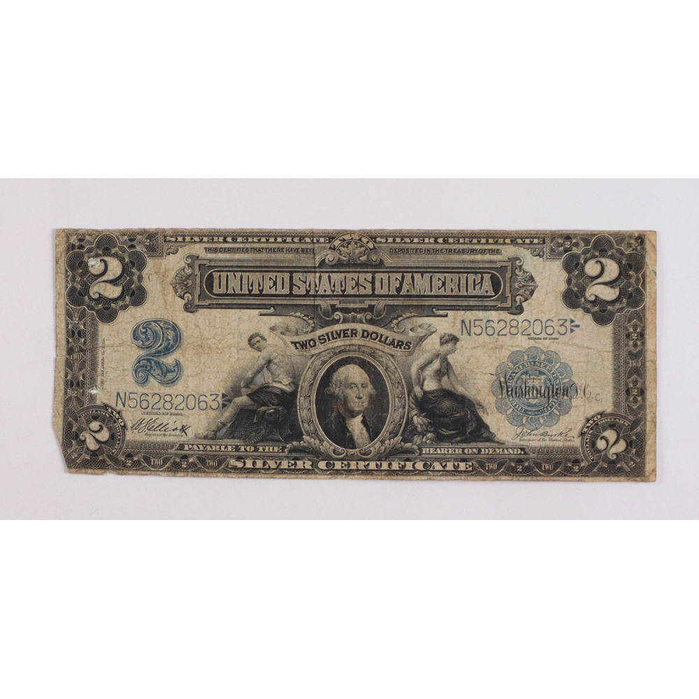 1899 $2 Two-Dollars U.S. Silver Certificate Large-Size Bank Note ...