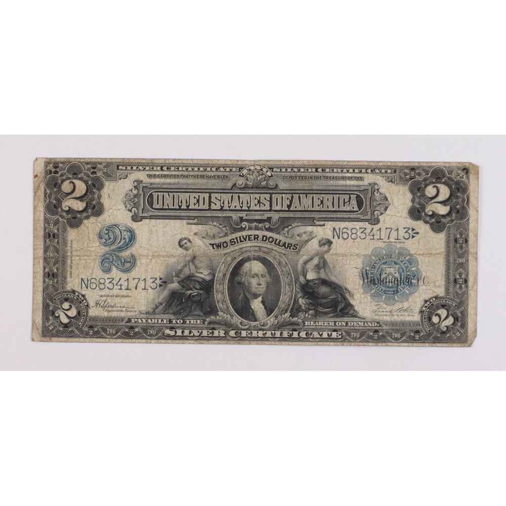 1899 $2 Two-Dollars U.S. Silver Certificate Large-Size Bank Note ...