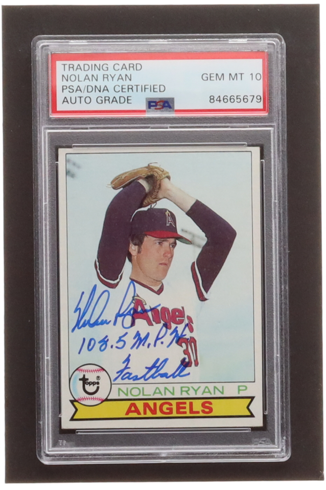 Nolan Ryan Signed 1979 Topps #115 Inscribed "108.5 M.P.H. Fastball ...