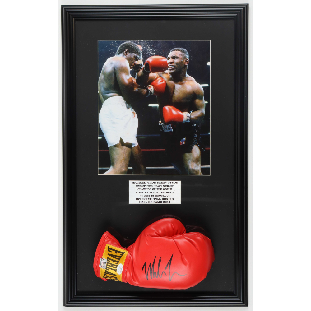 Mike Tyson Signed Custom Framed Everlast Boxing Glove Display (JSA ...