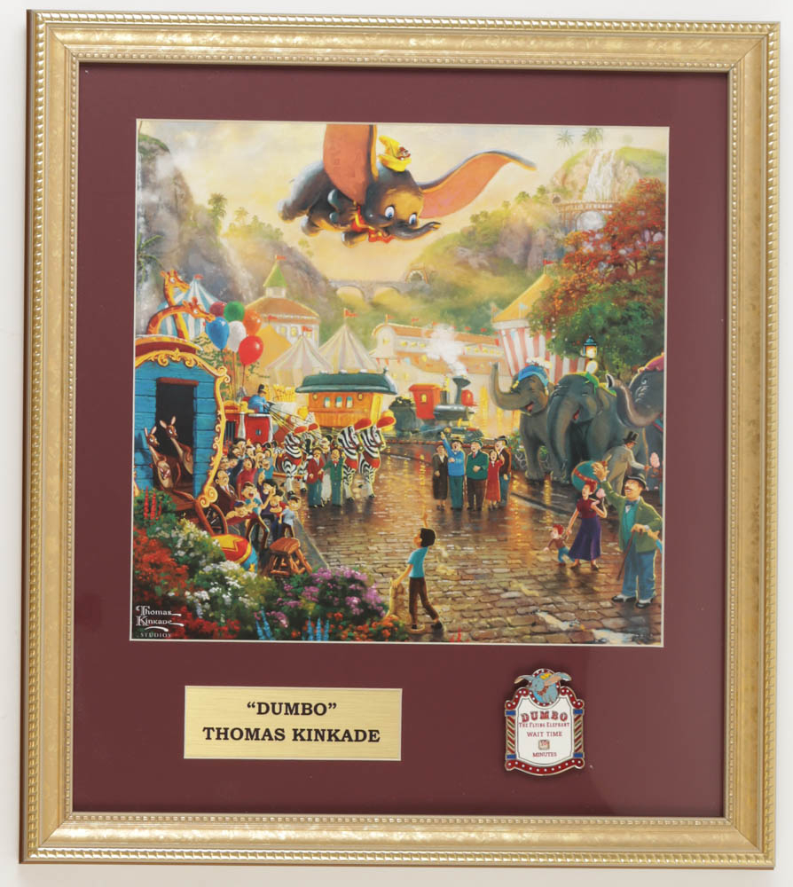 Thomas Kinkade "Dumbo" Custom Framed Print Display With Dumbo Pin ...