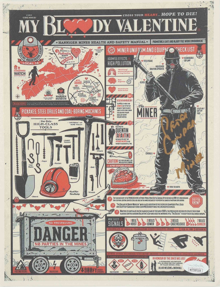 Peter Cowper Signed "My Bloody Valentine" 8x10 Photo Print Inscribed ...