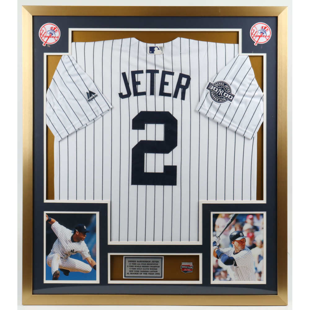 Derek Jeter Yankees Custom Framed Jersey Display with Official Hall of ...