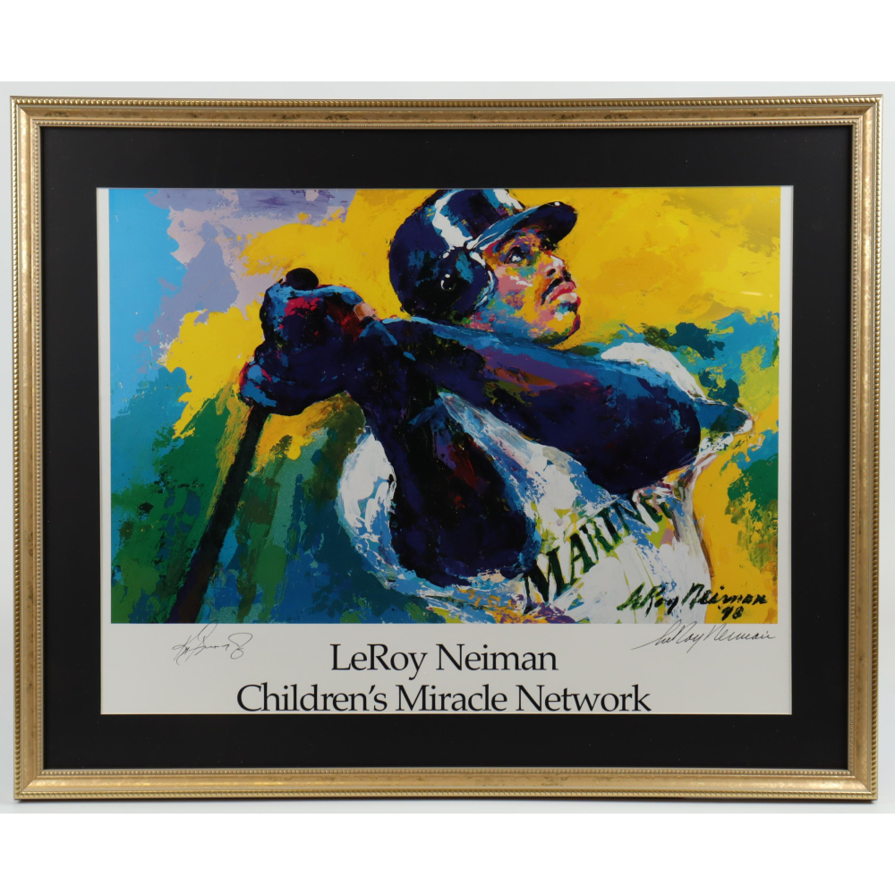 Ken Griffey Jr. & LeRoy Neiman Signed "Ken Griffey" Custom Framed ...