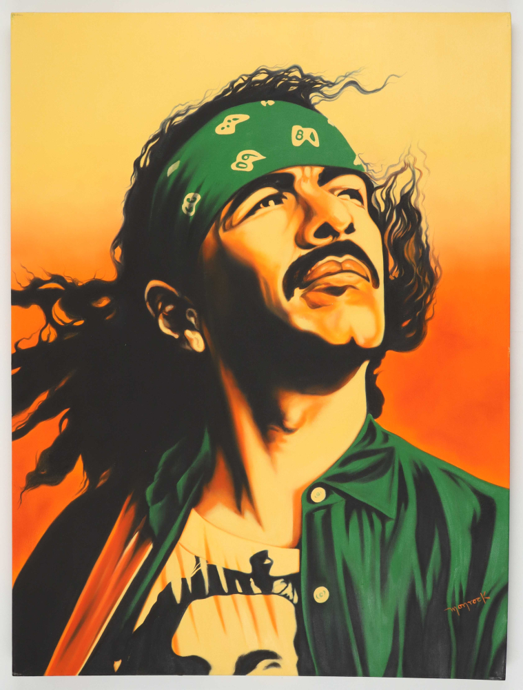Hector Monroy Signed "Carlos Santana" 30x40 Oil Painting on Canvas (PA ...