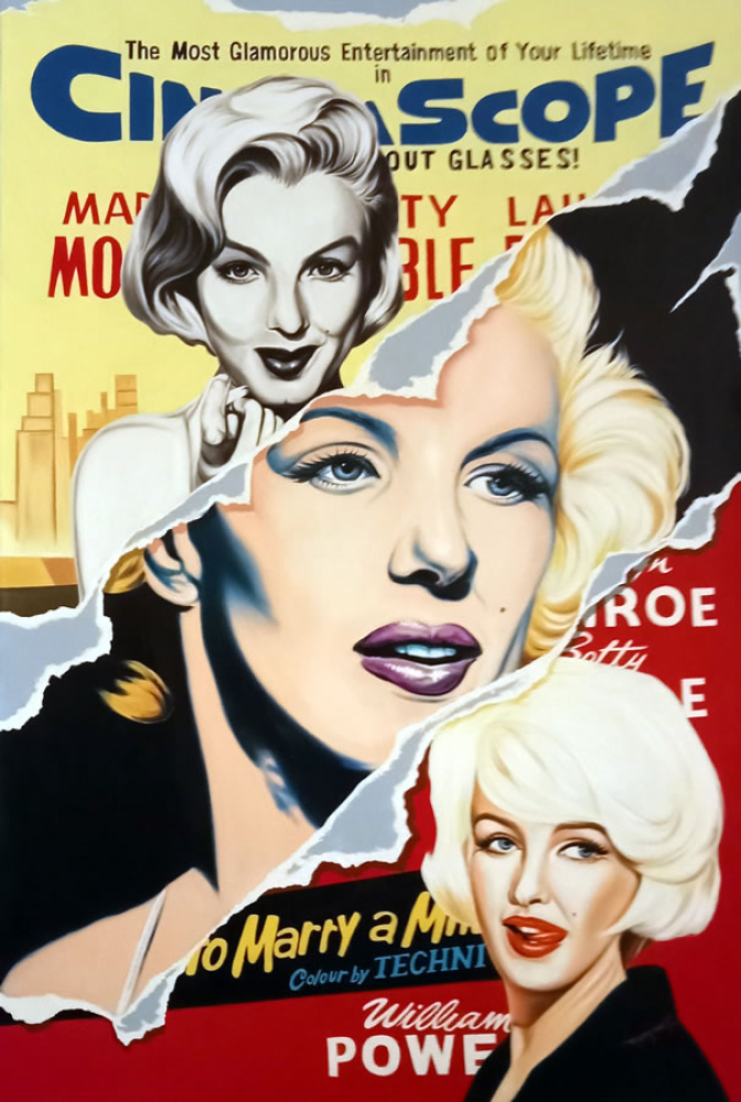 Hector Monroy Signed "Marilyn Monroe" 28x40 Oil Painting on Canvas (PA ...