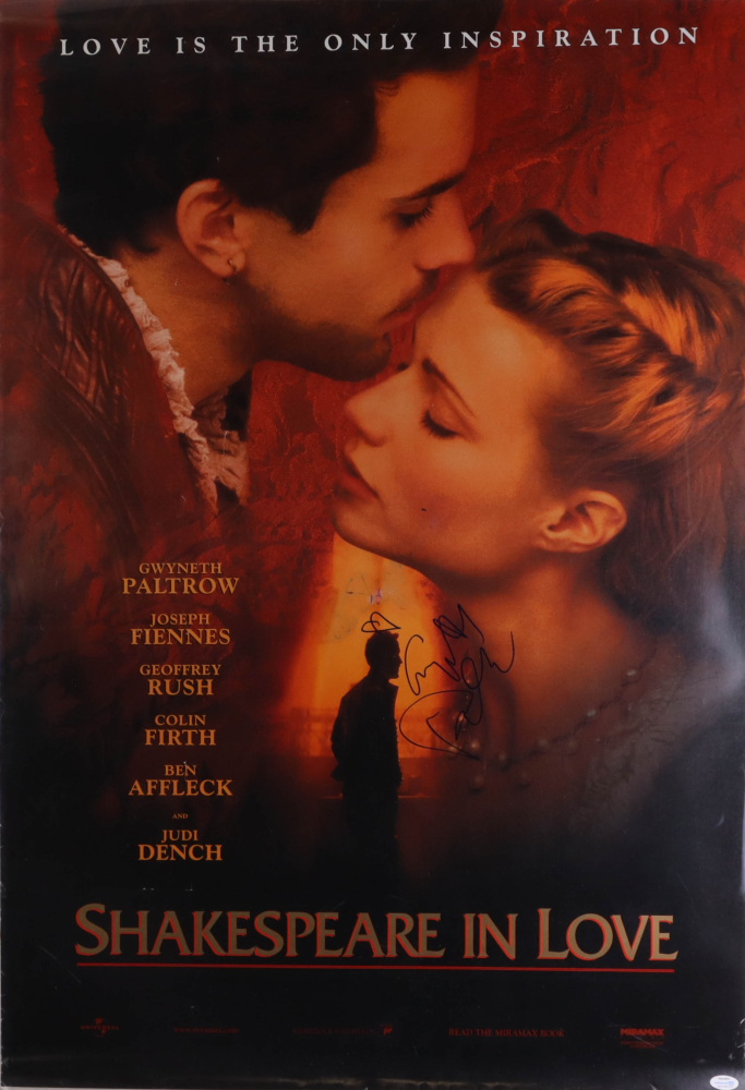 Gwyneth Paltrow Signed "Shakespeare in Love" 27x40 Movie Poster ...