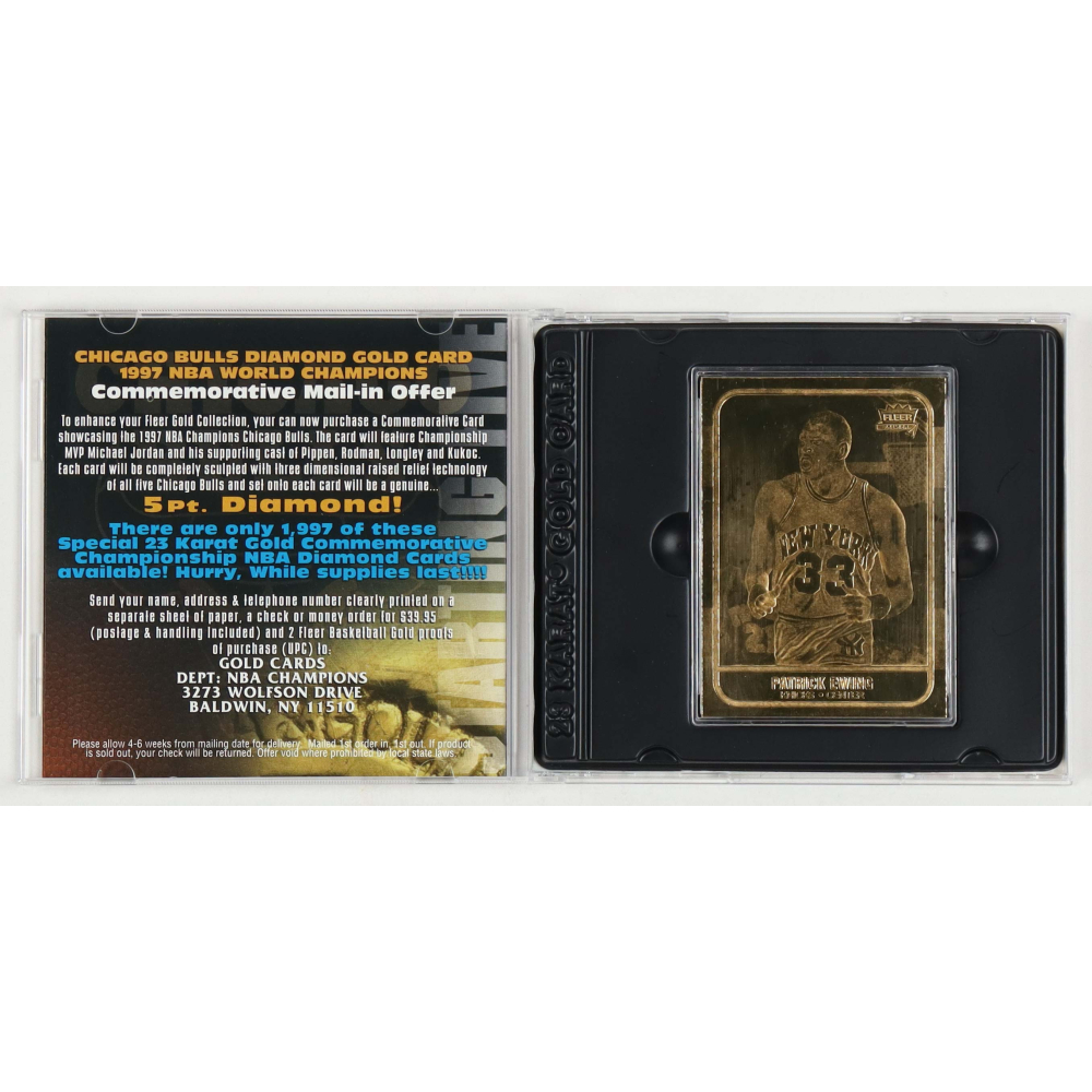 Patick Ewing 1997 Fleer Premier 23Kt Gold Card #03125 | Pristine Auction