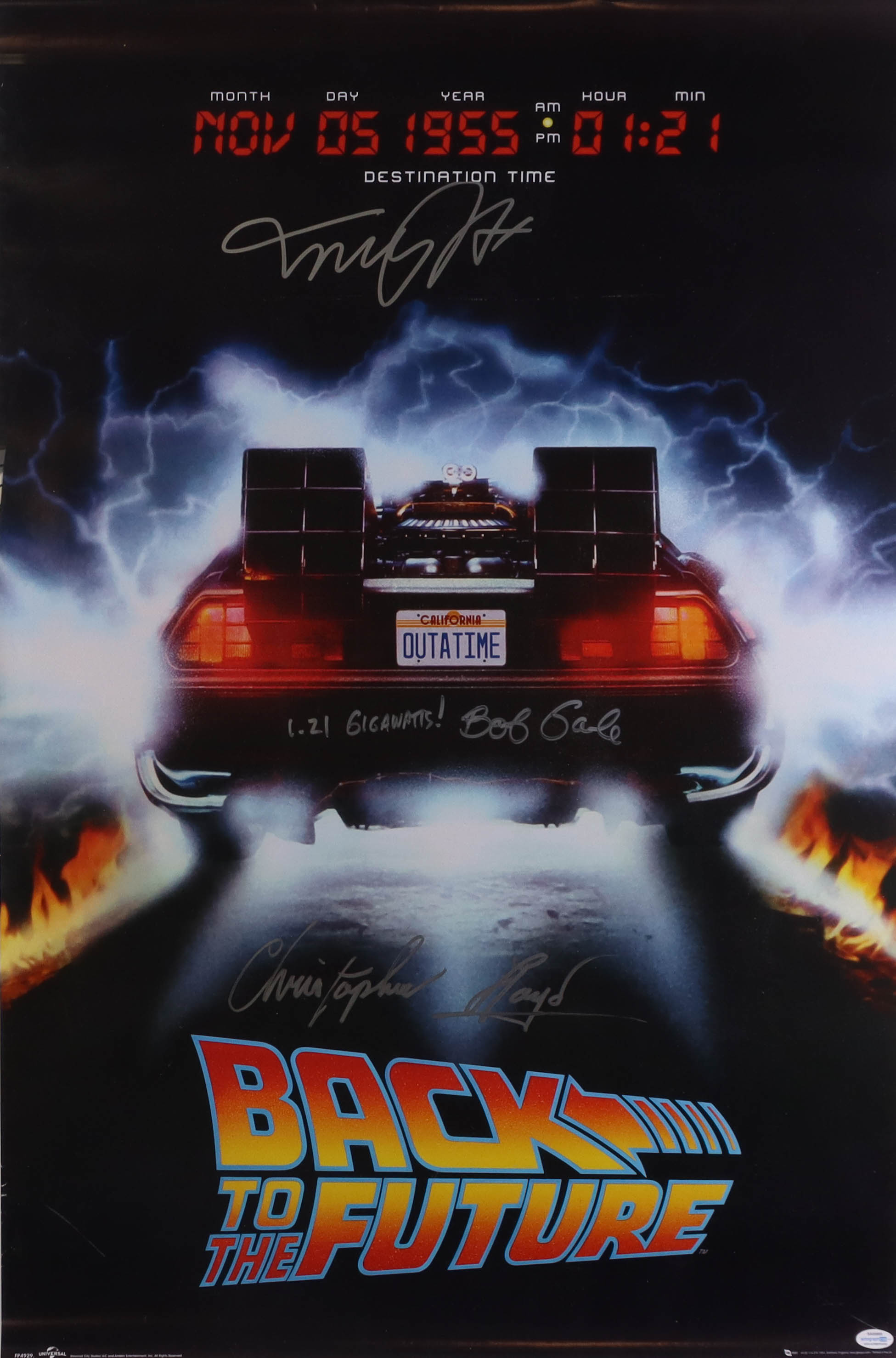 Michael J. Fox, Bob Gale & Christopher Lloyd Signed "Back to the Future ...