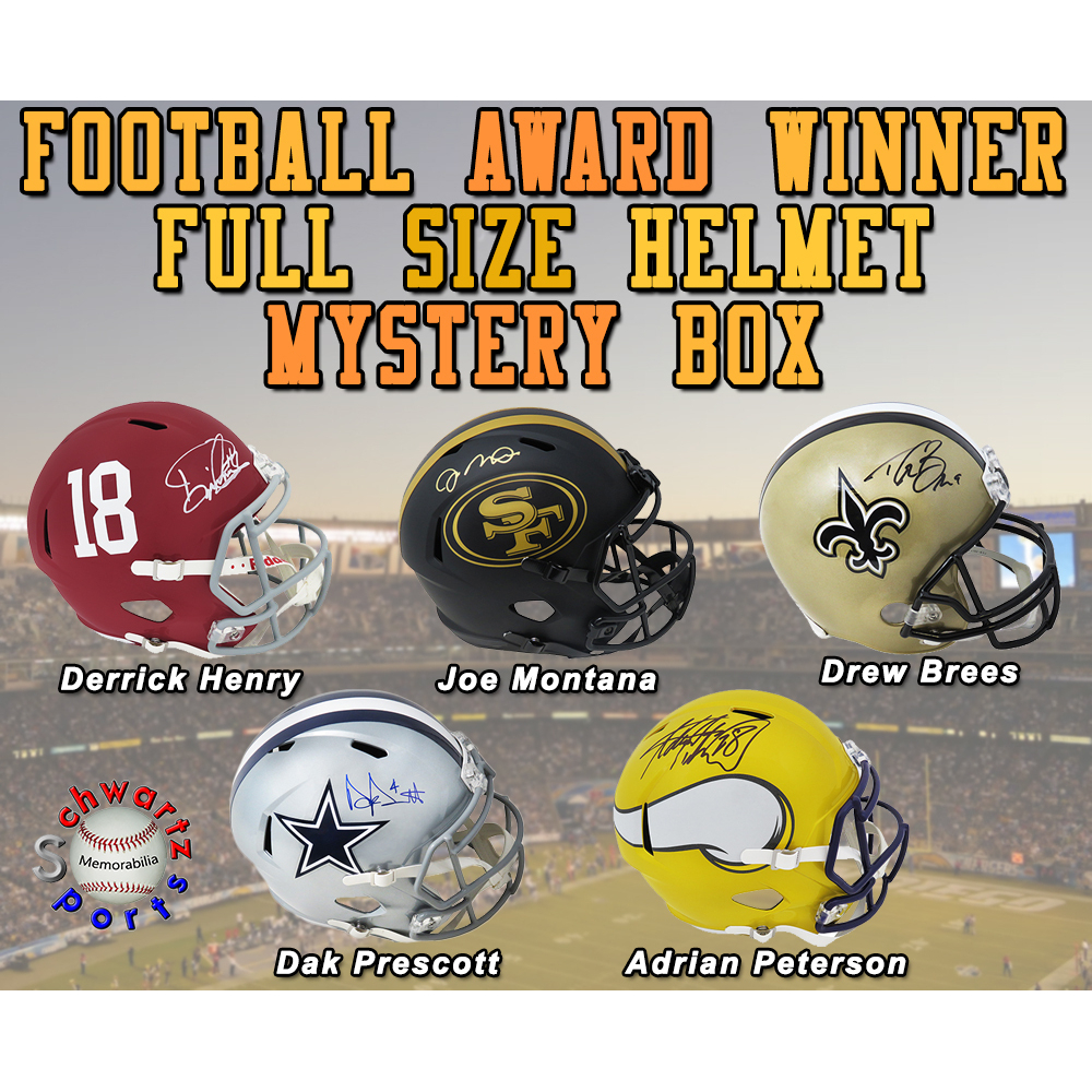 Schwartz Sports - Football AWARD WINNER Signed Full Size Helmet Mystery ...