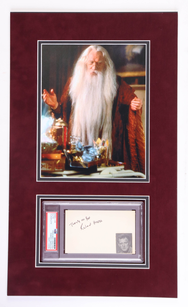 Richard Harris Signed "Harry Potter" 12x20 Custom Matted Cut Display ...