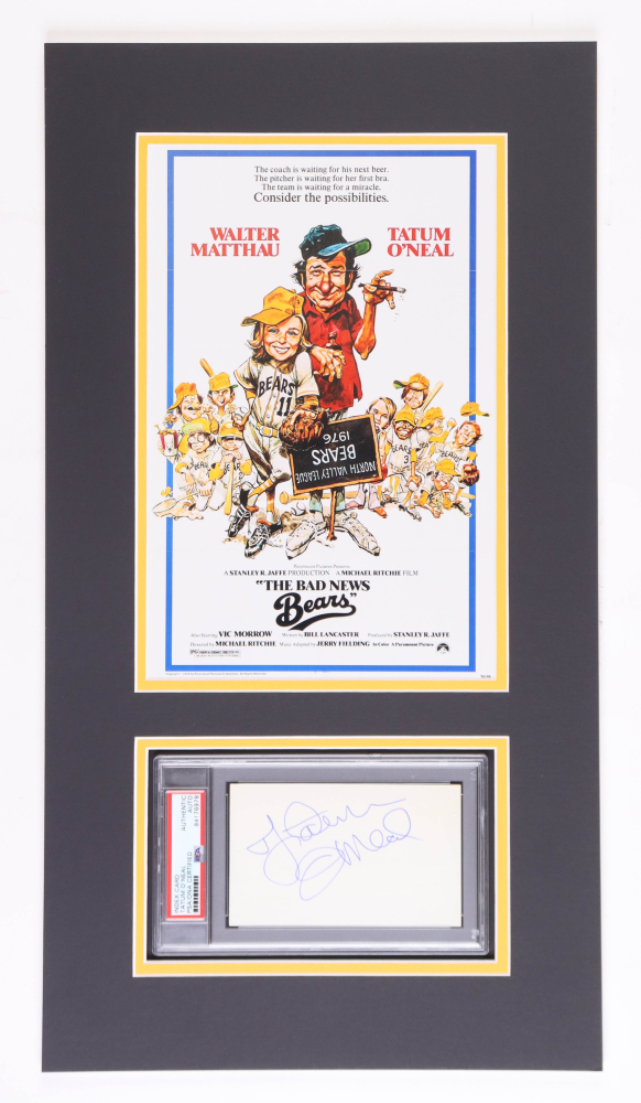 Tatum O'Neal Signed "The Bad News Bears" 12x22 Custom Matted Cut ...