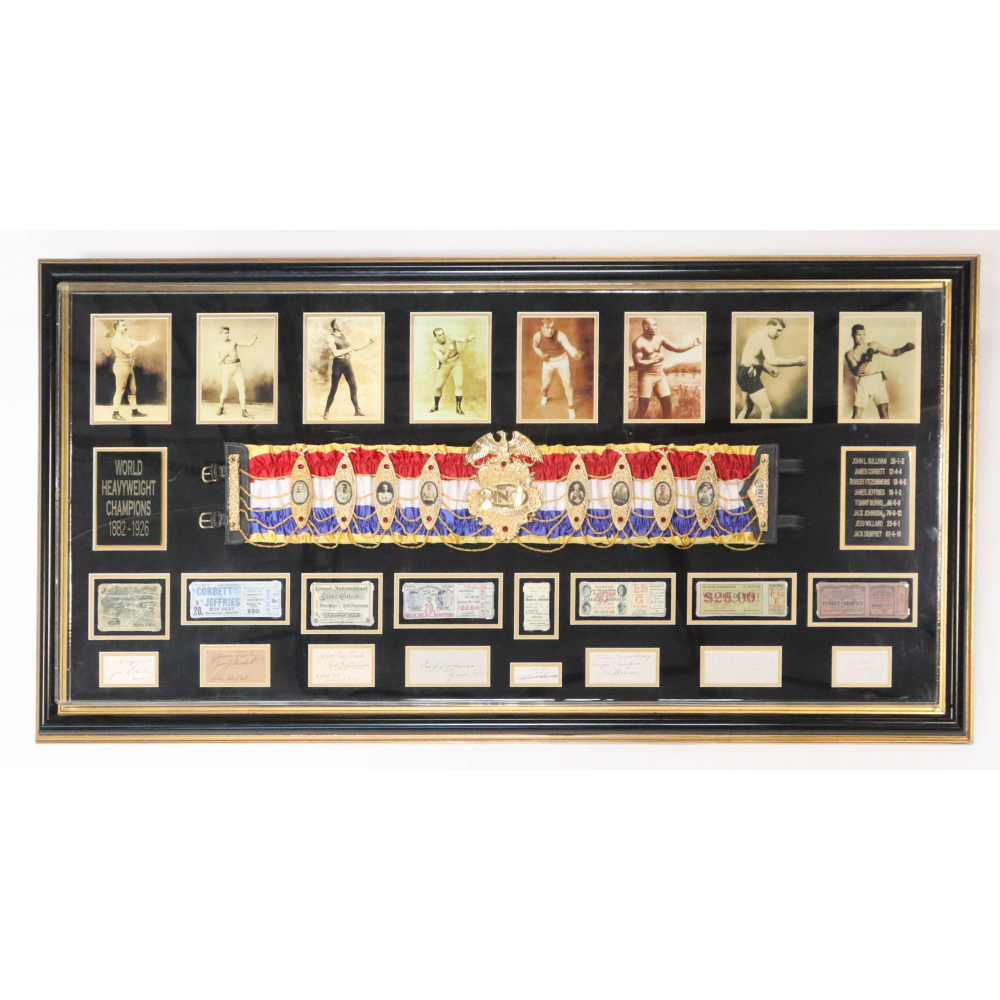 1882-1926 World Heavyweight Boxing Champions Framed Display Signed by ...