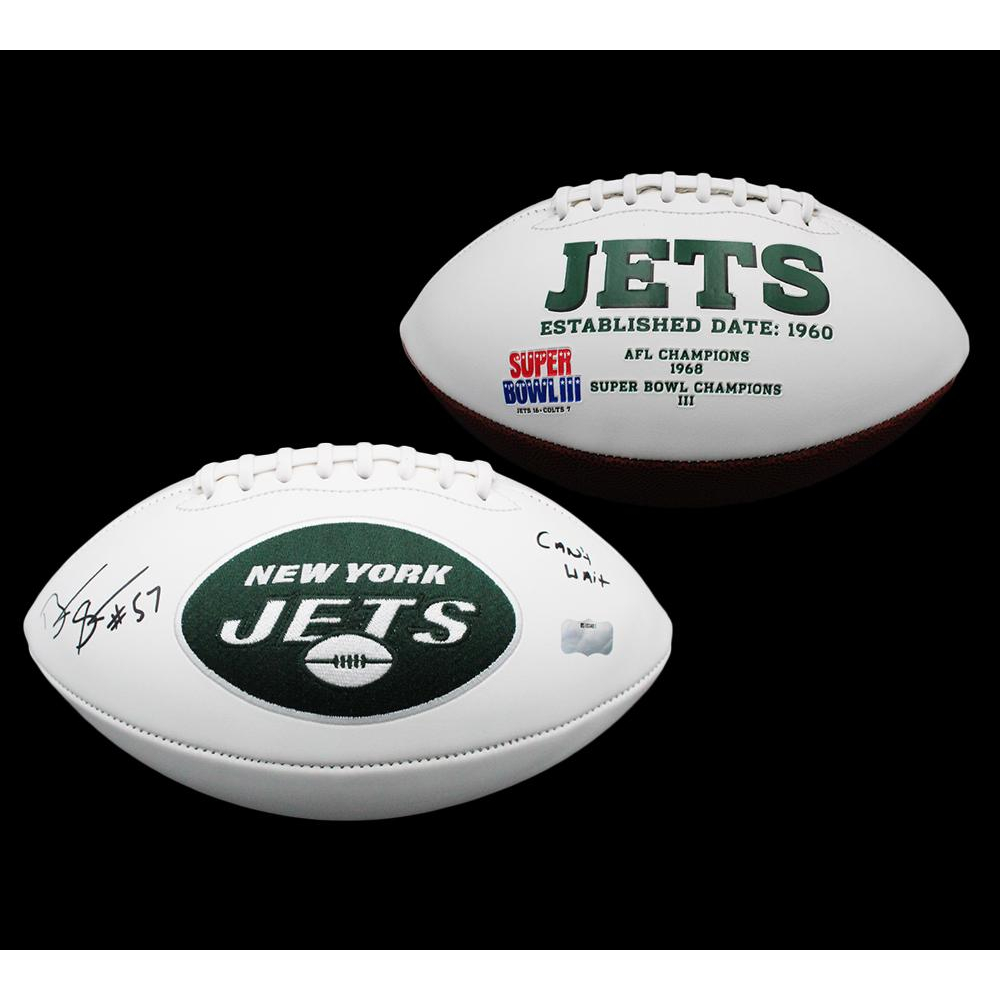 Bart Scott Signed Jets Logo Football Inscribed "Cant Wait" (Radtke ...