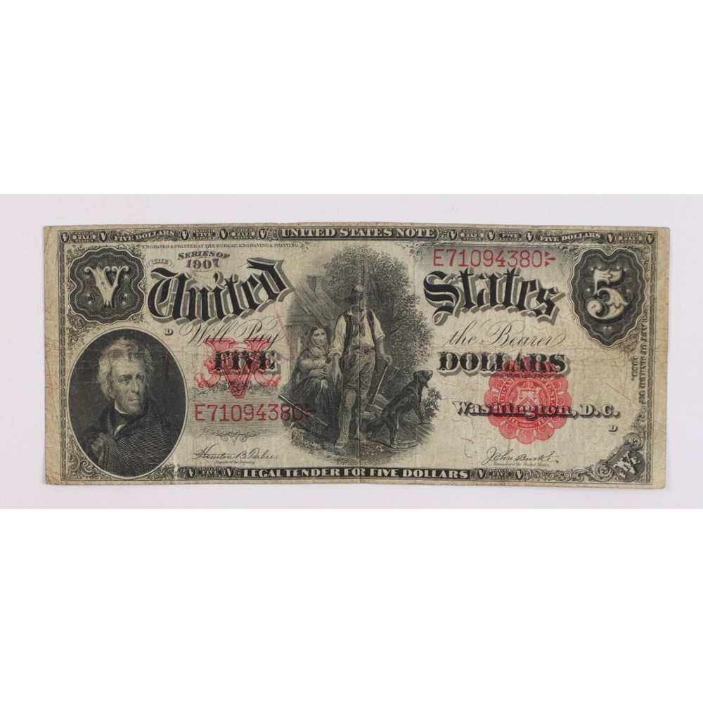 1907 $5 Five Dollar U.S. Bank Note | Pristine Auction