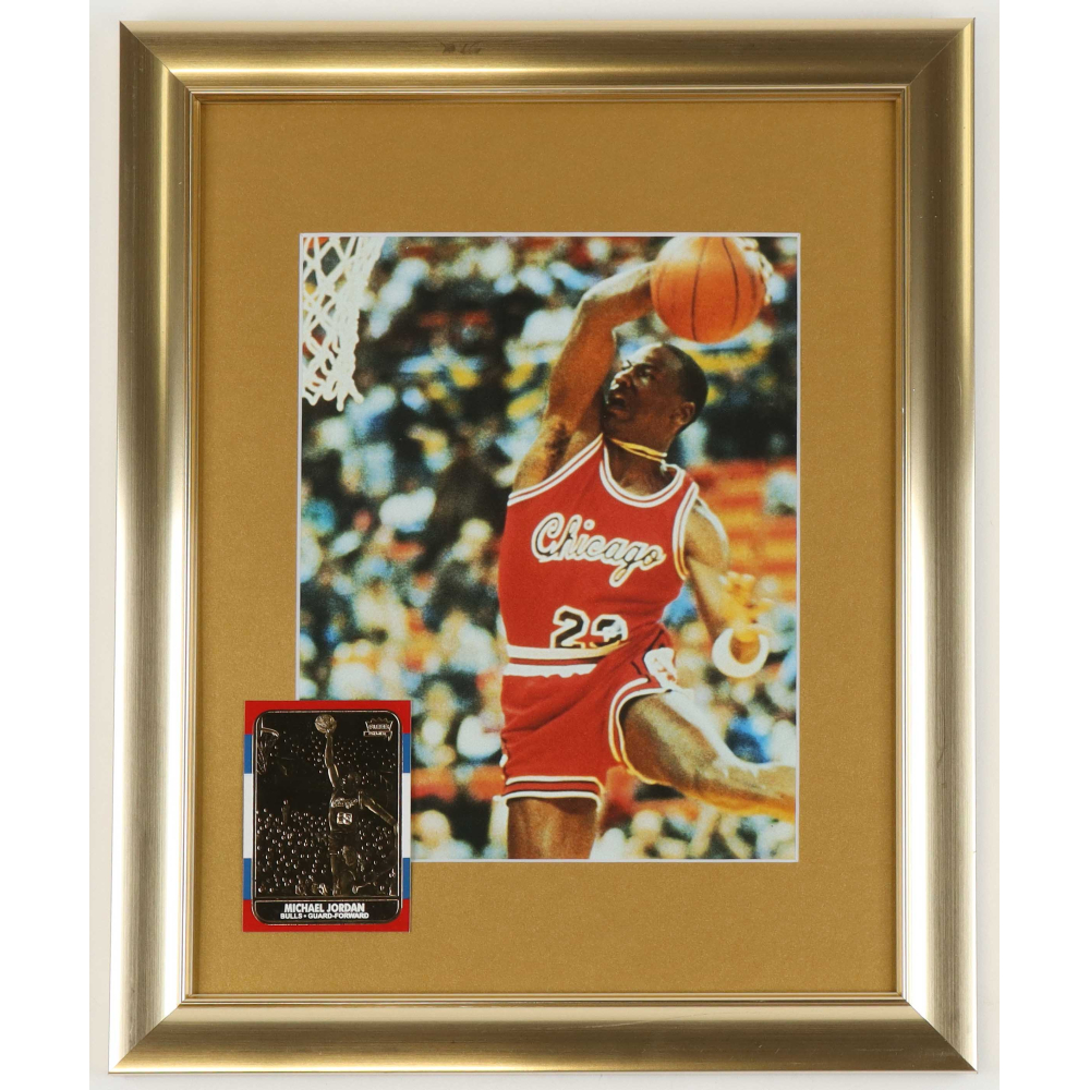 Michael Jordan Bulls Custom Framed Photo Display with 23kt Gold Card ...