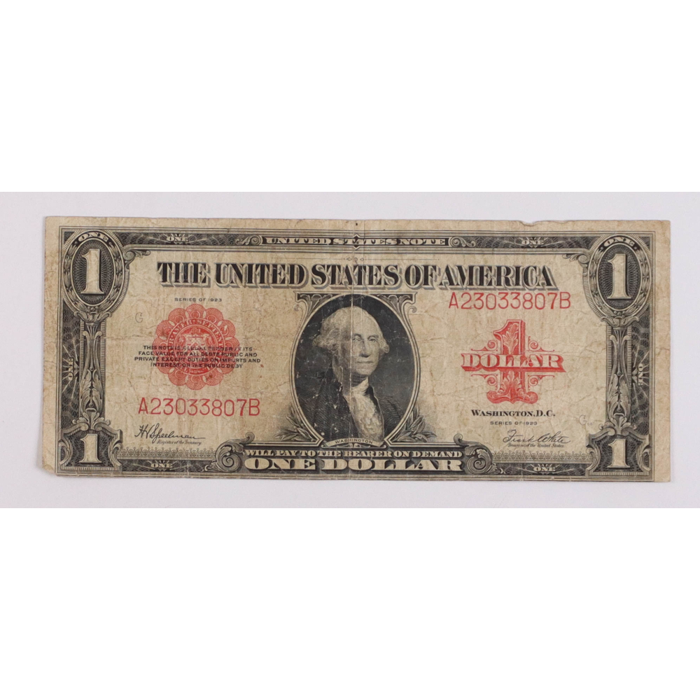1923 $1 One Dollar U.S. Red Seal U.S. Bank Note | Pristine Auction