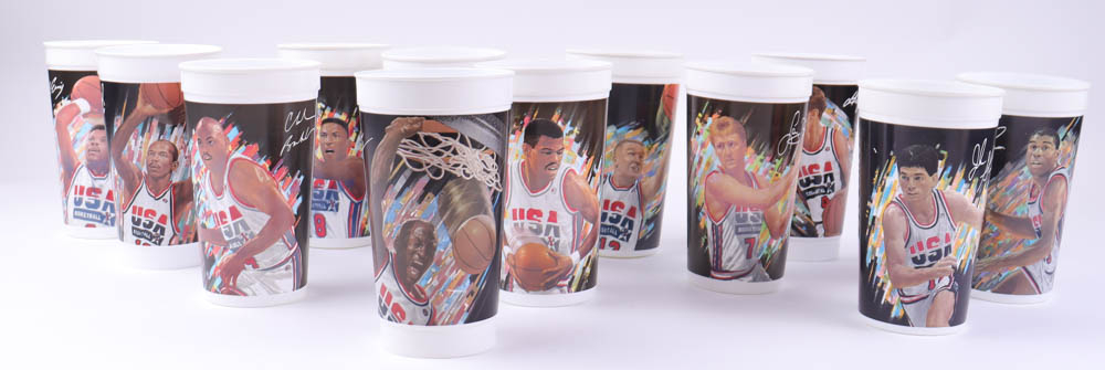 1992 McDonalds Dream Team Complete Set of (10) Cups with Michael Jordan ...