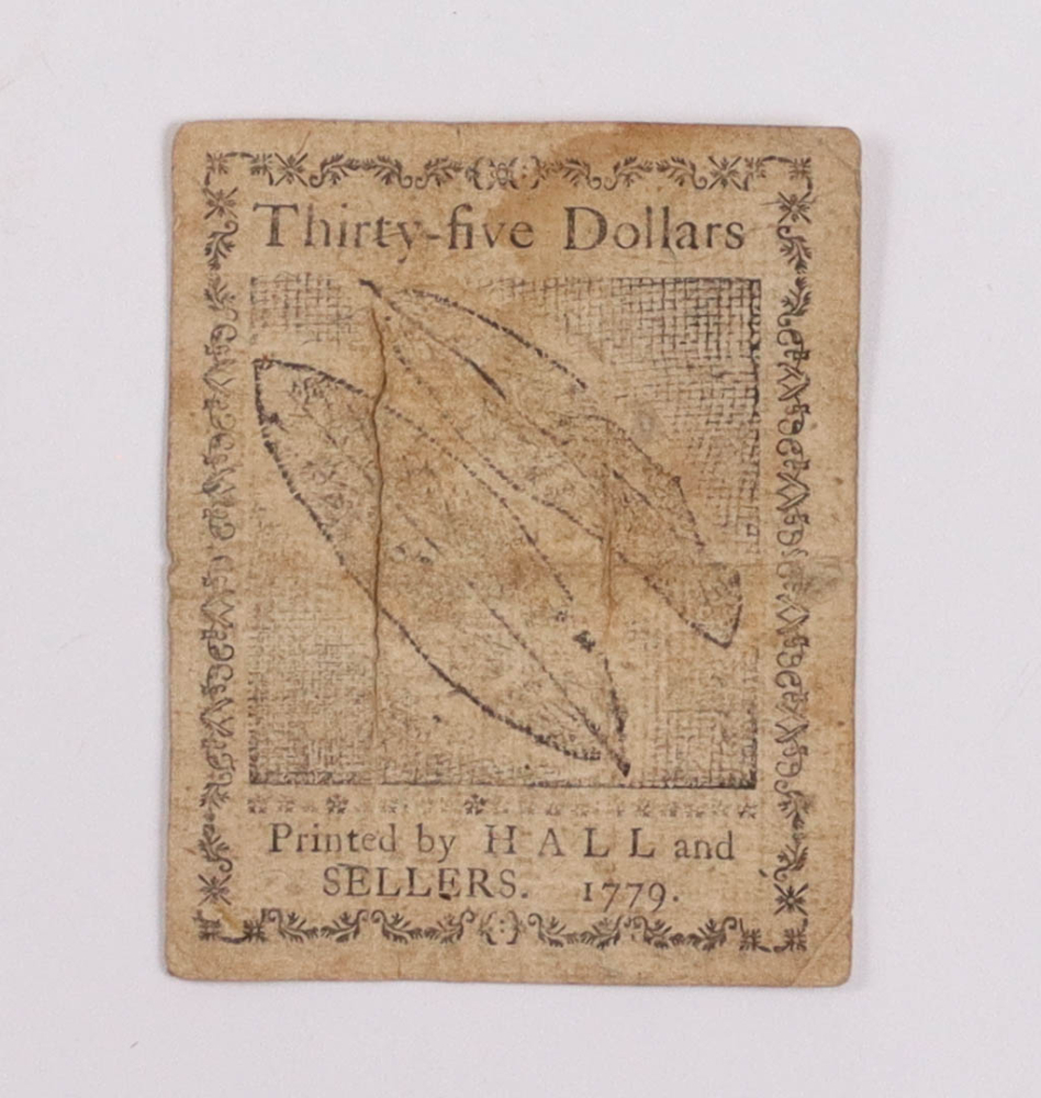 1779 $35 Thirty-Five Dollars - Hall and Sellers - Colonial Currency ...