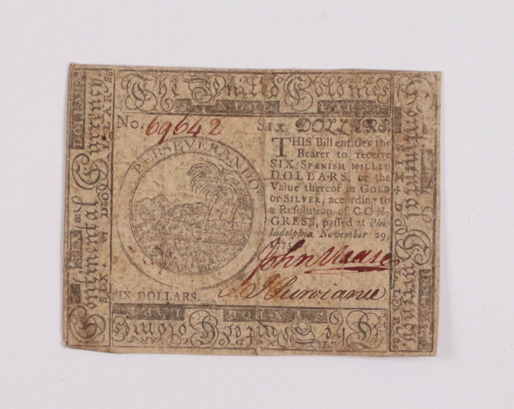 1775 $6 Six Dollars - Philadelphia - Colonial Currency Note | Pristine ...