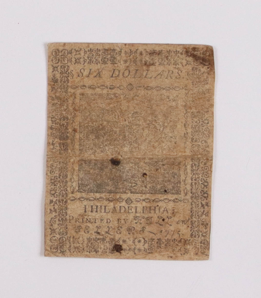 1775 $6 Six Dollars - Philadelphia - Colonial Currency Note | Pristine ...